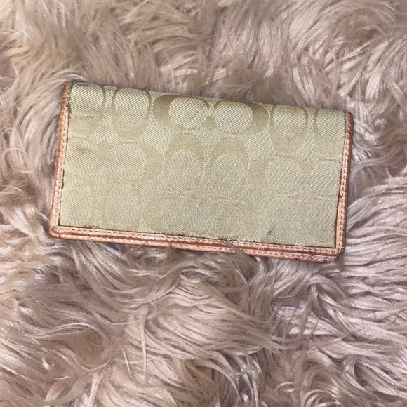 Coach | Bags | Coach Signature Logo Checkbook Wallet | Poshmark